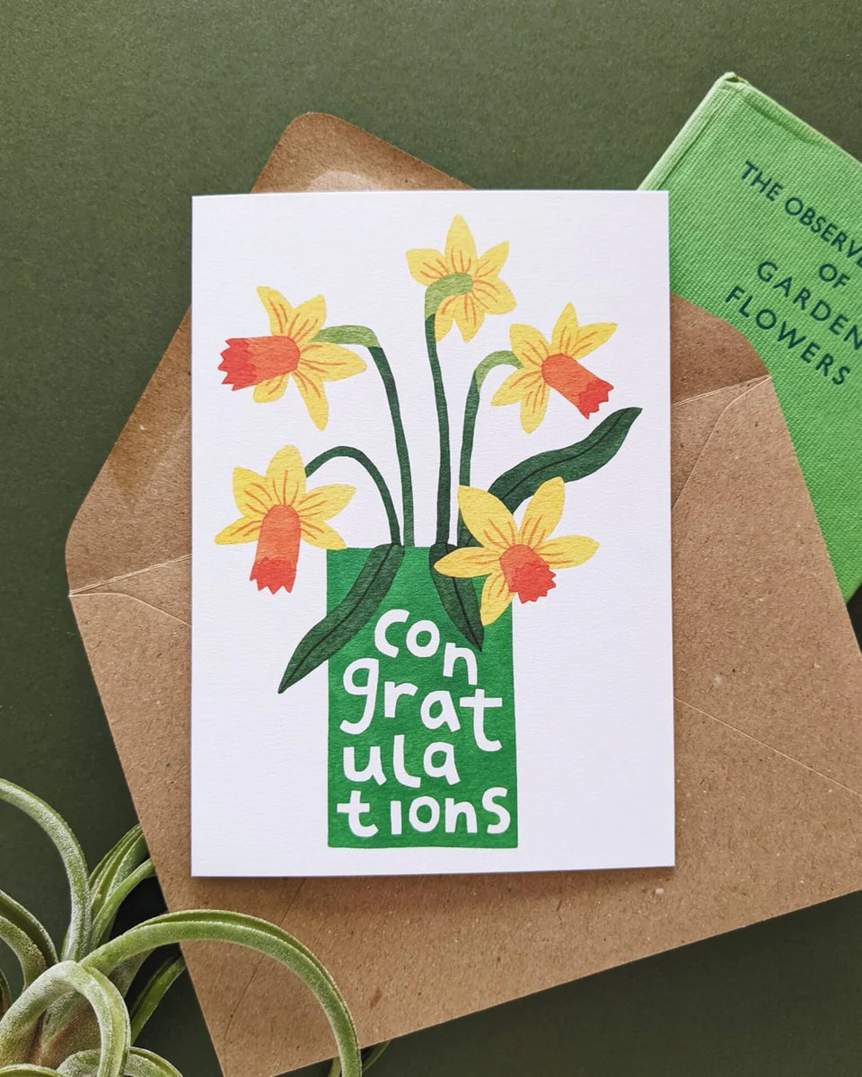 Katrina Sophia Congratulations Daffodil Card – Pilea Plant Shop