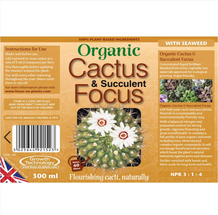 Organic Cactus & Succulent Feed 300ml – Pilea Plant Shop